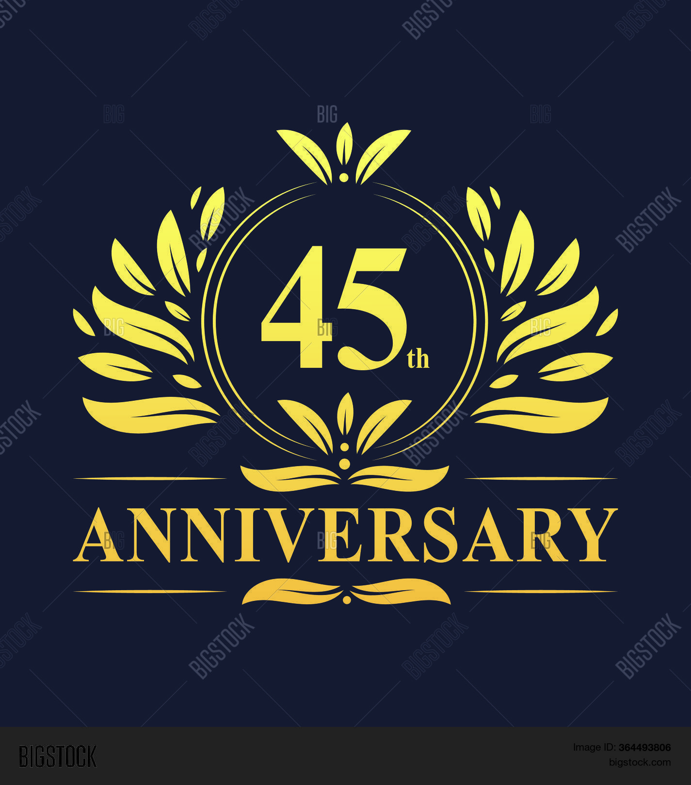 45th Anniversary Vector & Photo (Free Trial) | Bigstock