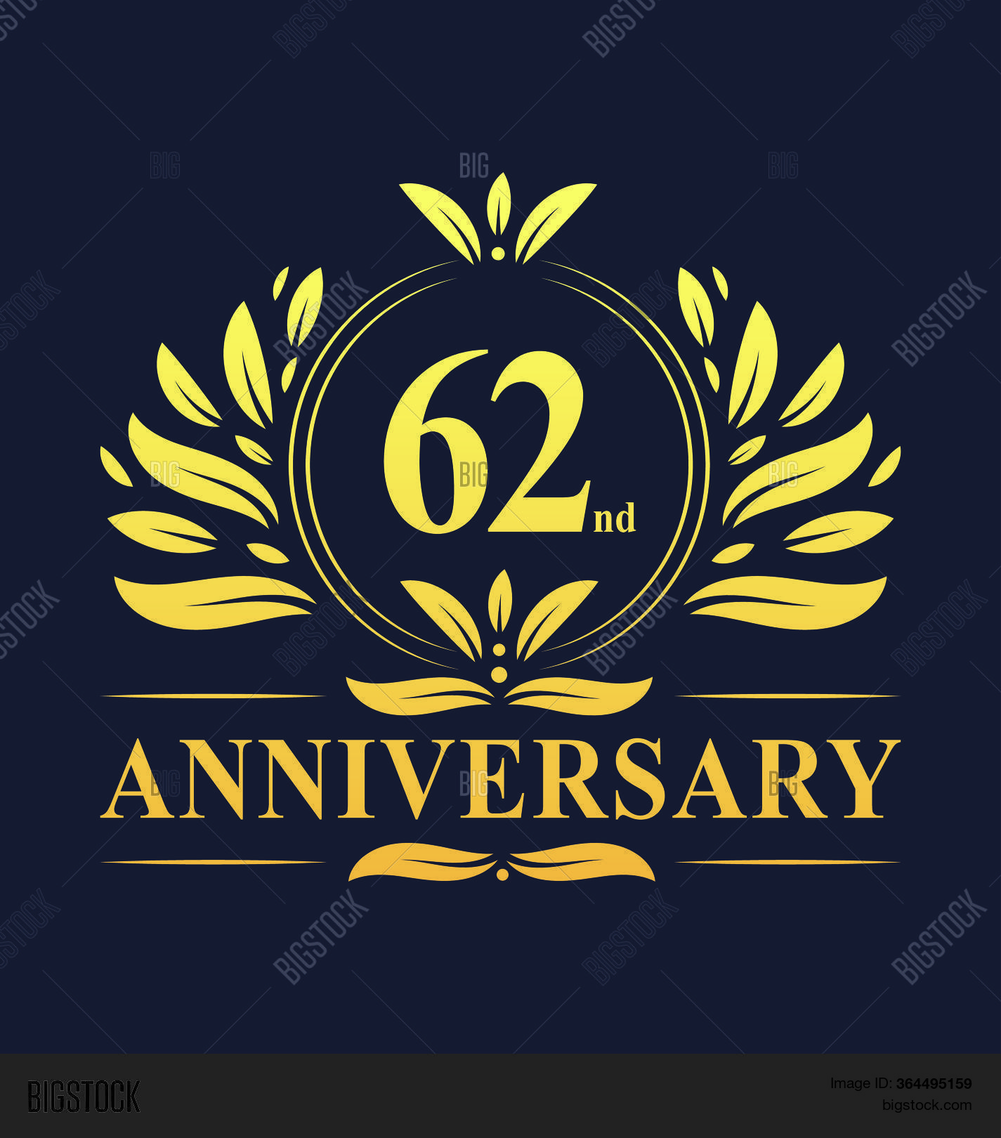 62nd Anniversary Vector & Photo (Free Trial) | Bigstock