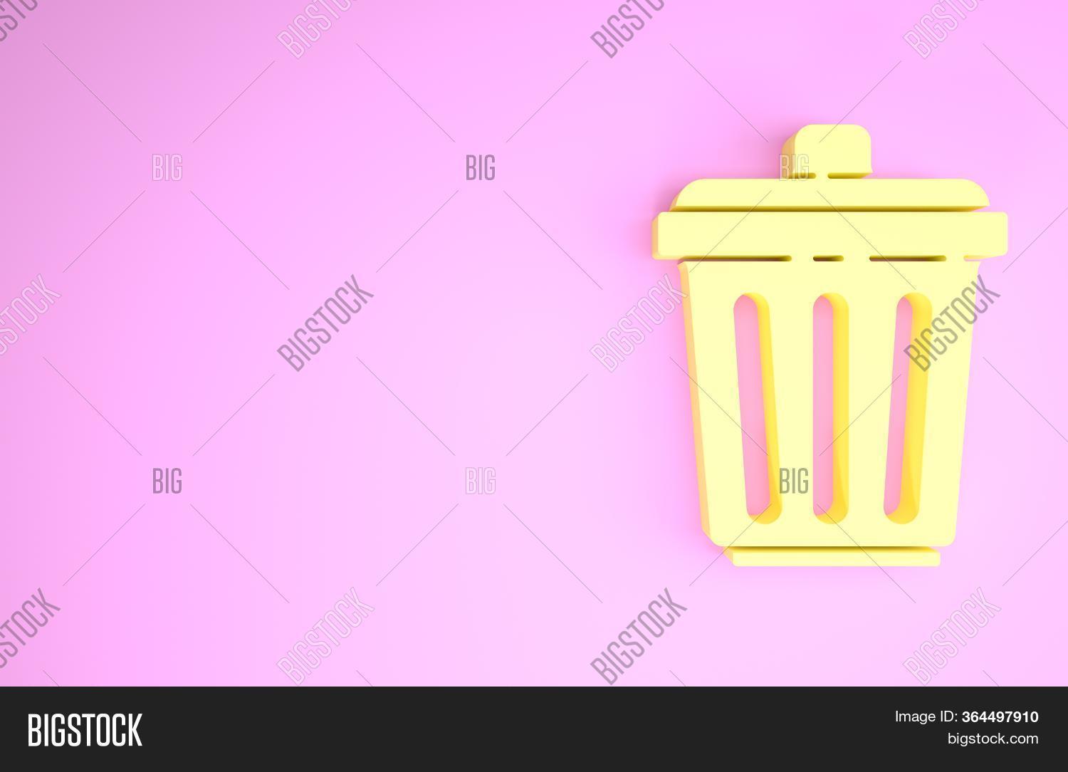 Yellow Trash Can Icon Image & Photo (Free Trial) | Bigstock