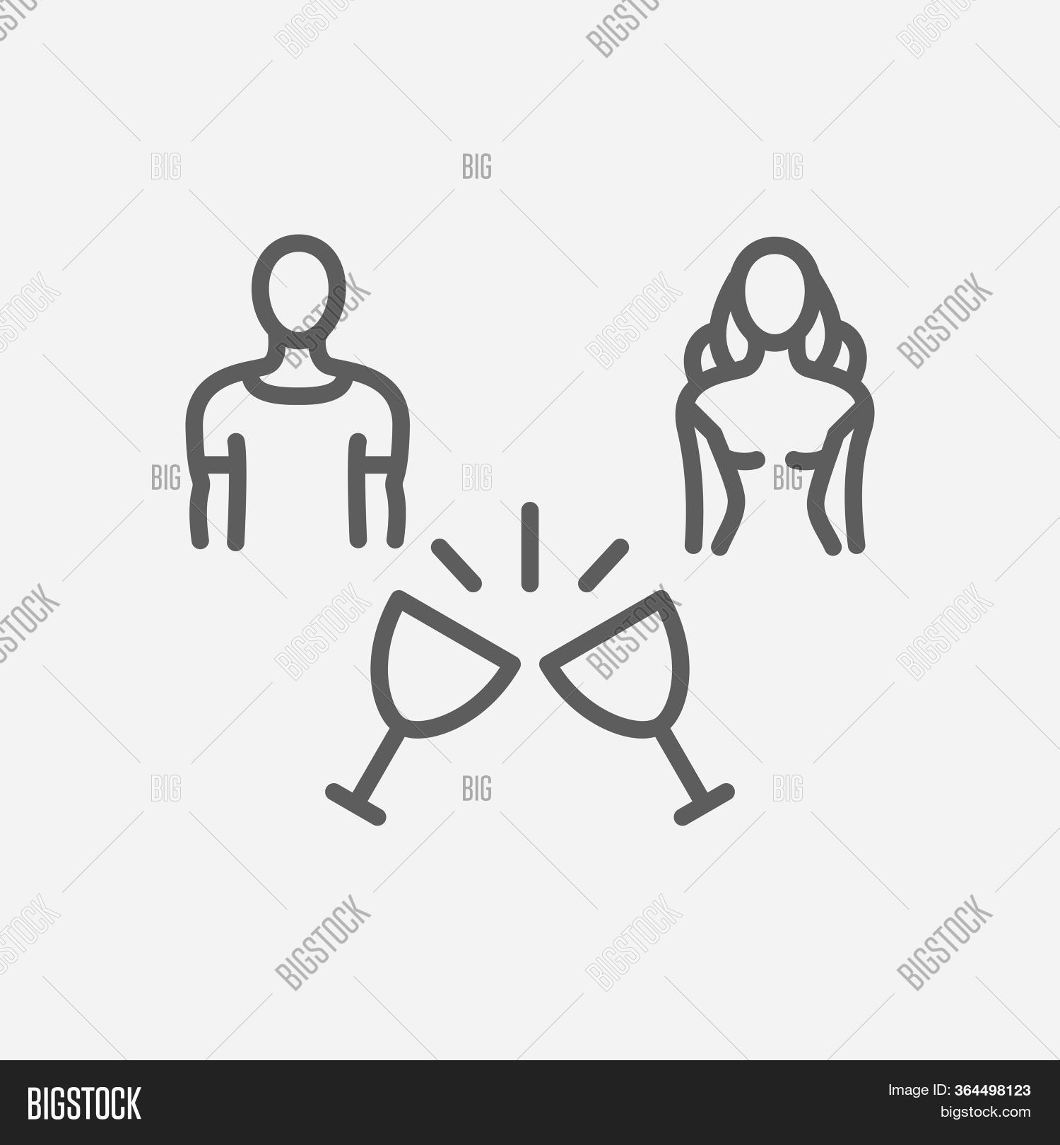 Couple Date Icon Line Image & Photo (Free Trial) | Bigstock