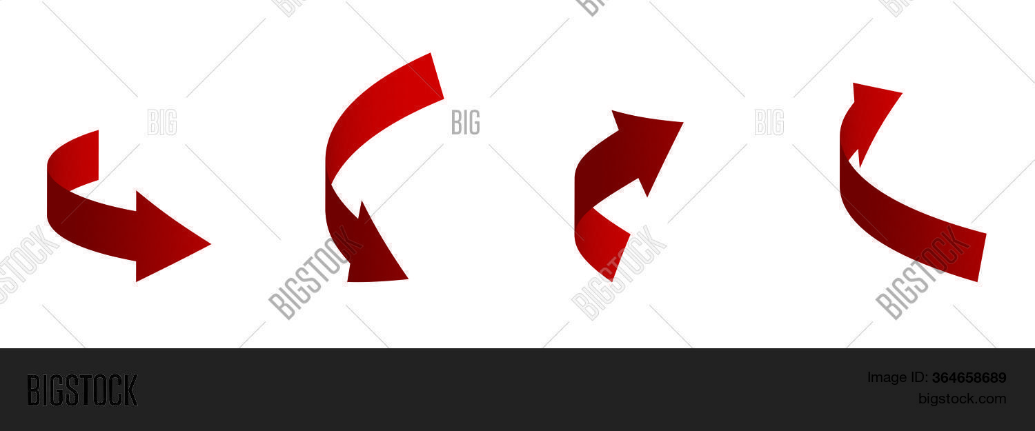Set Red 3d Arrows Vector & Photo (Free Trial) | Bigstock