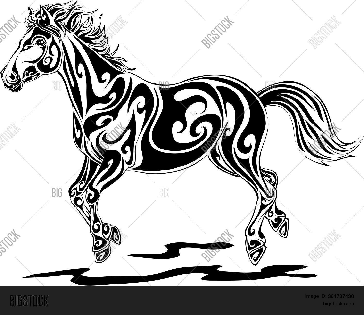 Stylized Horse Black Vector & Photo (Free Trial) | Bigstock