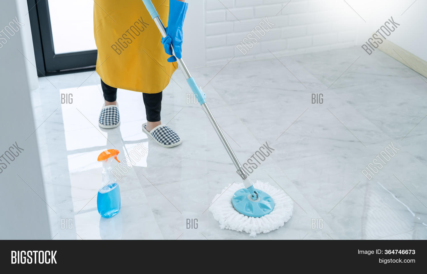 Woman Housekeeper Mop Image & Photo (Free Trial) | Bigstock