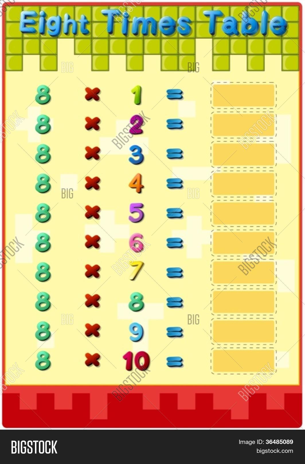 worksheet-8-times-vector-photo-free-trial-bigstock