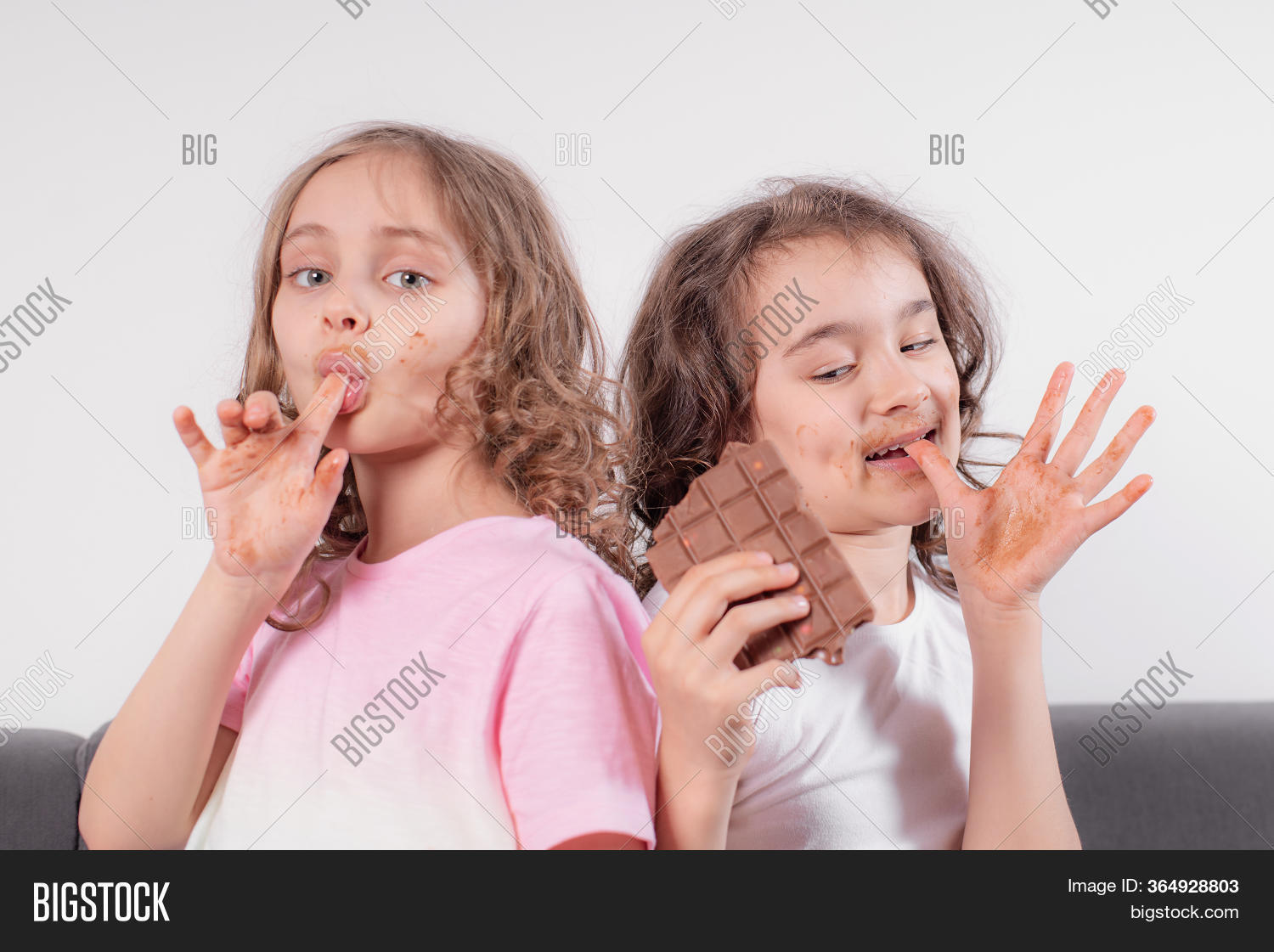 Two Cheerful Girls Eat Image & Photo (Free Trial) | Bigstock