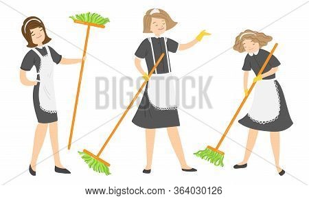 Set Women Maids Vector & Photo (Free Trial) | Bigstock