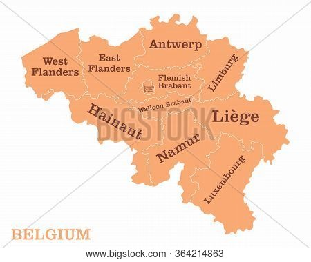 Belgium Regions Map Vector & Photo (Free Trial) | Bigstock