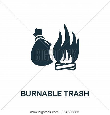 Burnable Trash Icon. Simple Illustration From Recycling Collection ...