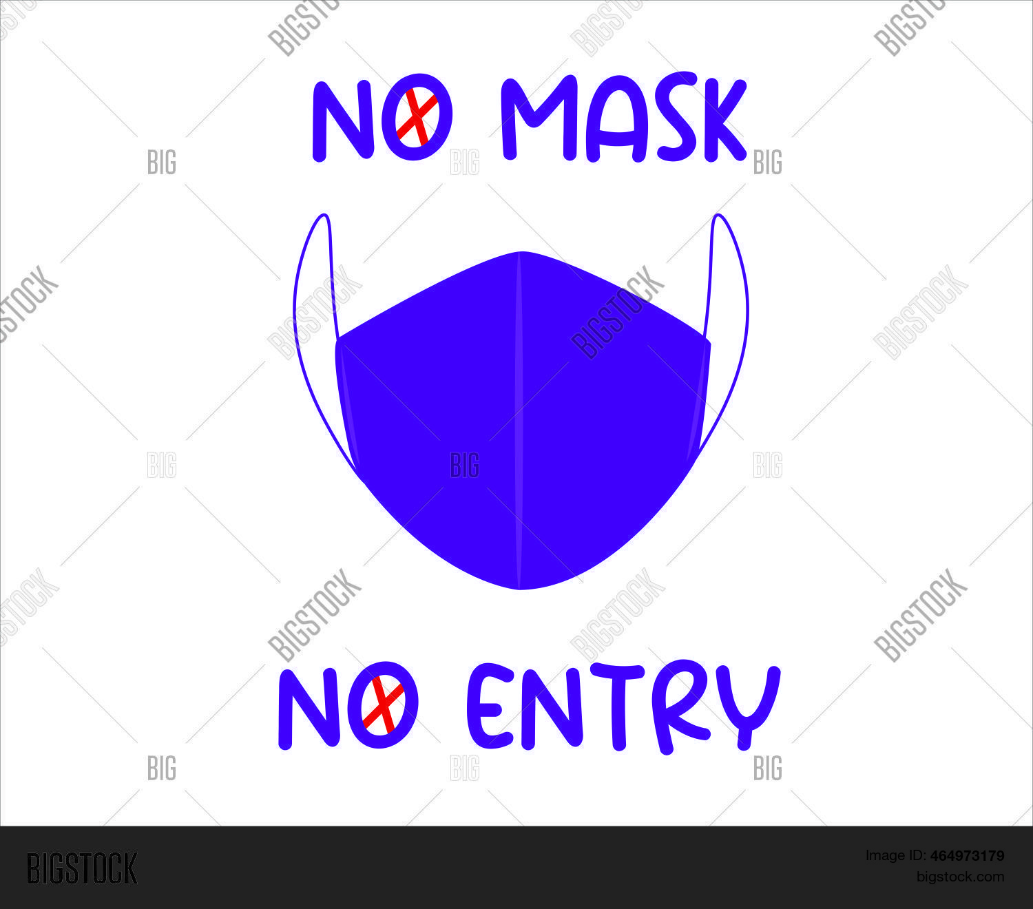 No Mask No Entry Text Vector & Photo (Free Trial) | Bigstock