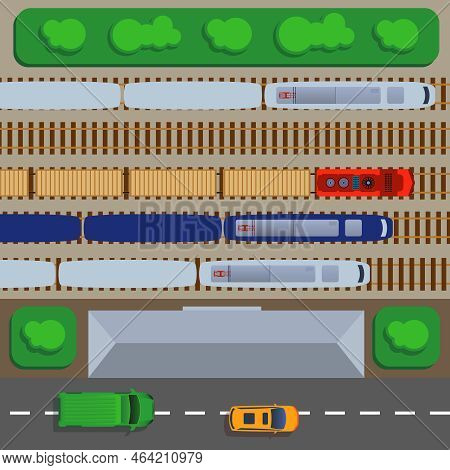 Railroad Top View Vector & Photo (Free Trial) | Bigstock