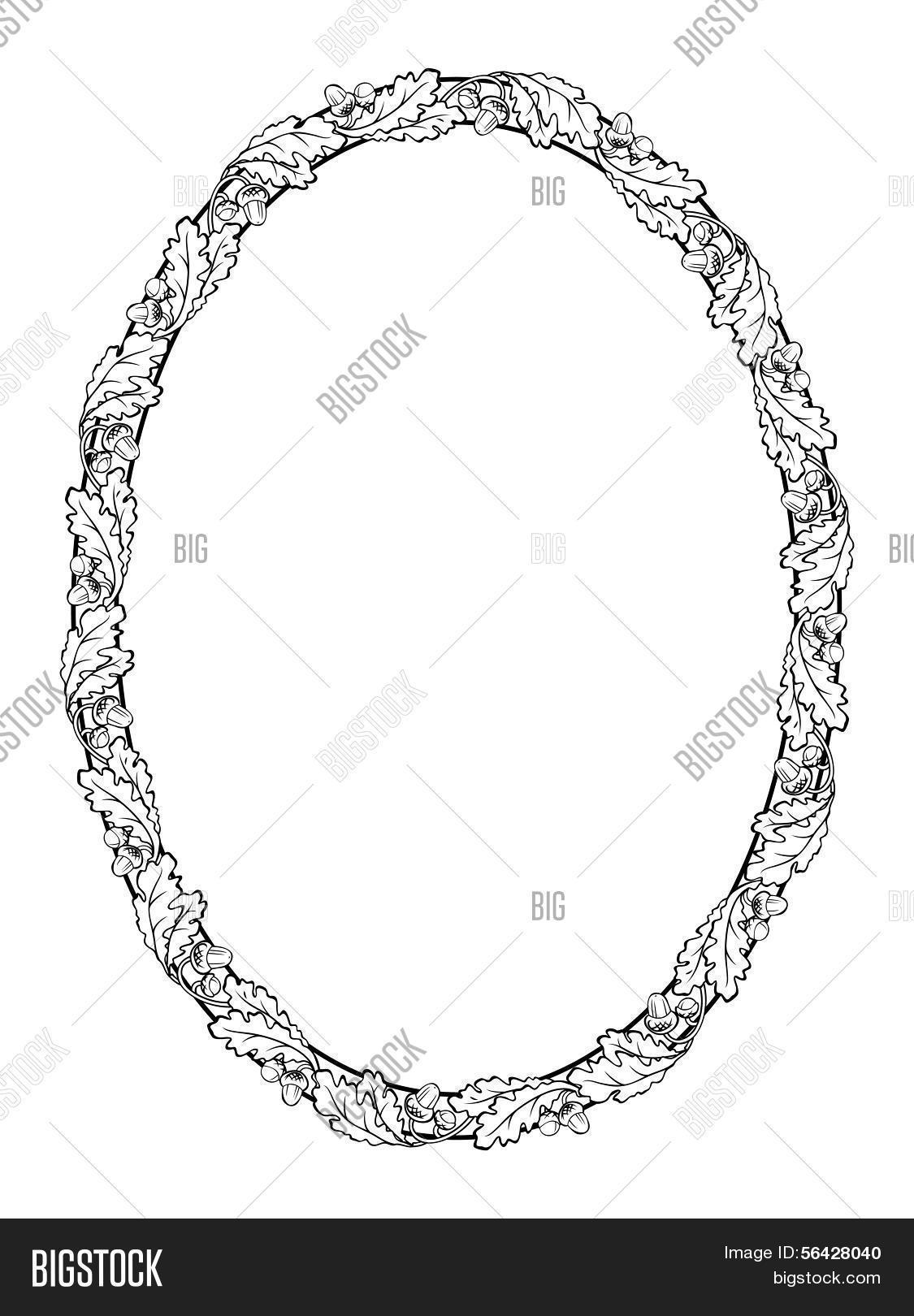 Oak Leaf Oval Frame Vector & Photo (Free Trial) | Bigstock