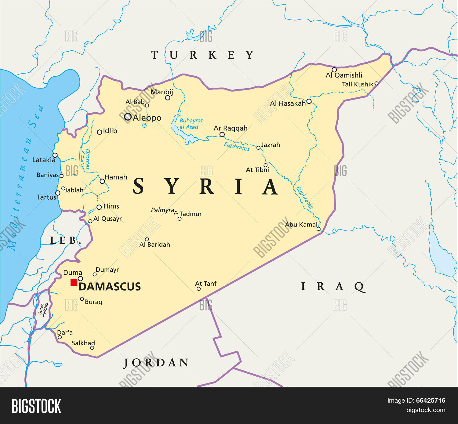 Syria Political Map Vector & Photo (Free Trial) | Bigstock