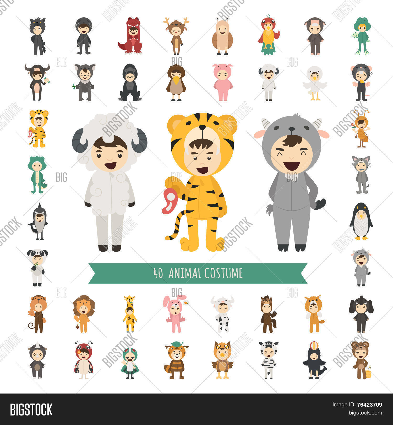 Set 40 Animal Costume Vector & Photo (Free Trial) | Bigstock