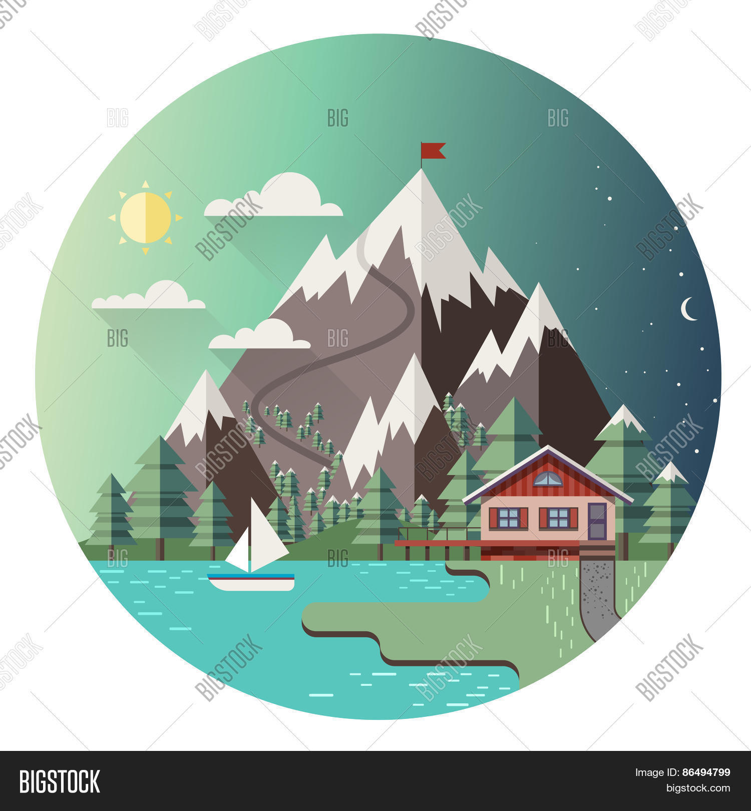 House Mountains. Vector & Photo (Free Trial) | Bigstock