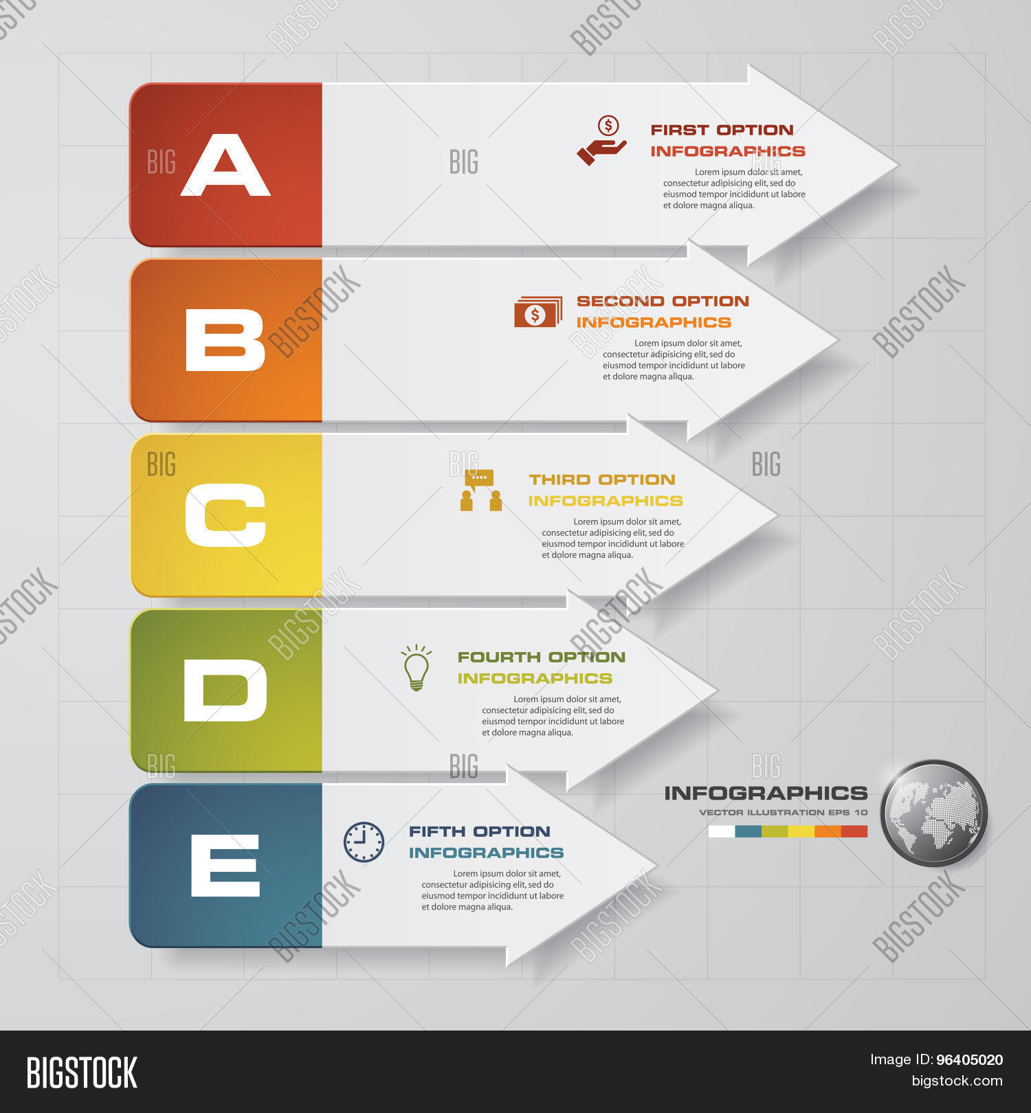 5 Steps Chart Vector & Photo (Free Trial) | Bigstock