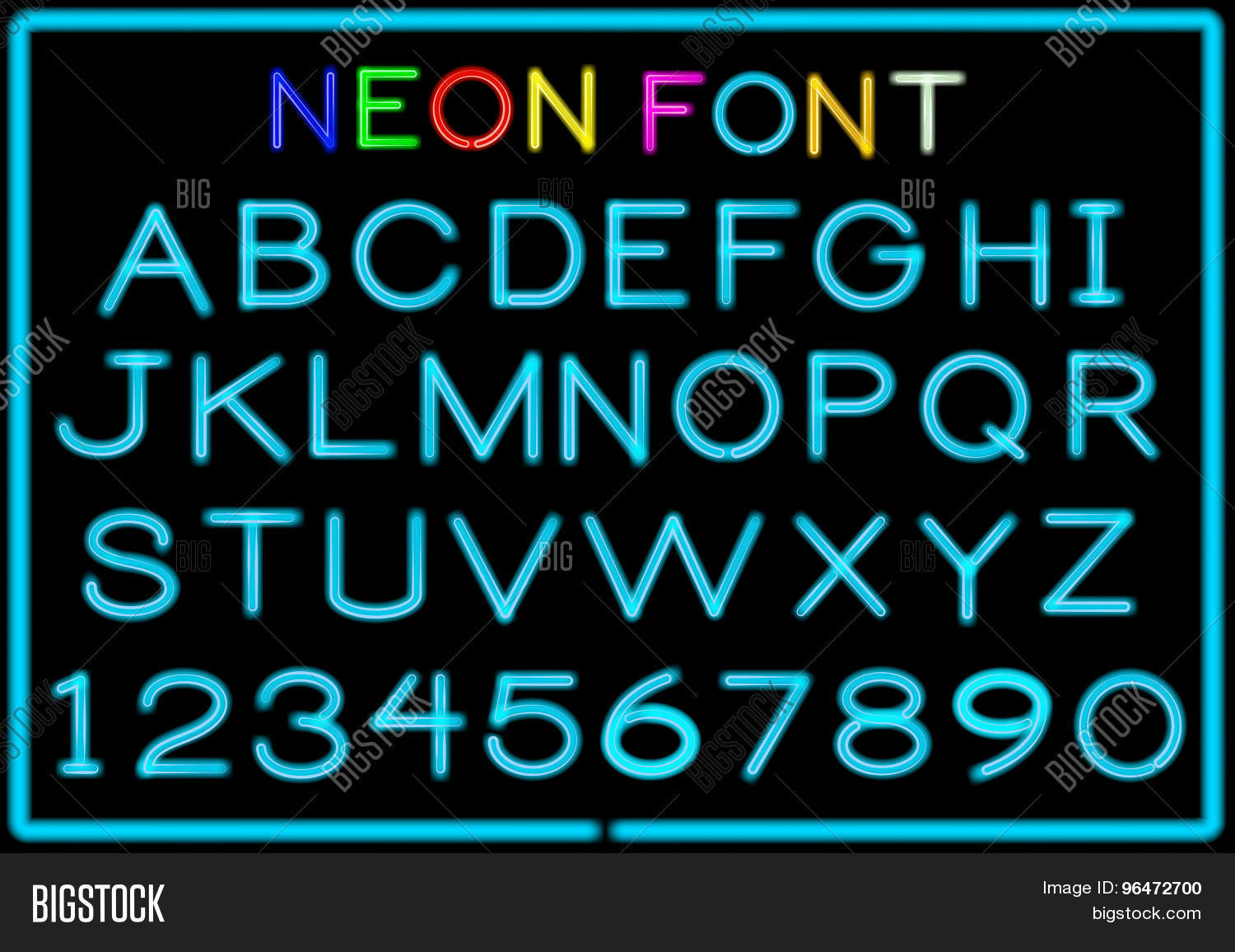 Neon Letters Vector & Photo (Free Trial) | Bigstock