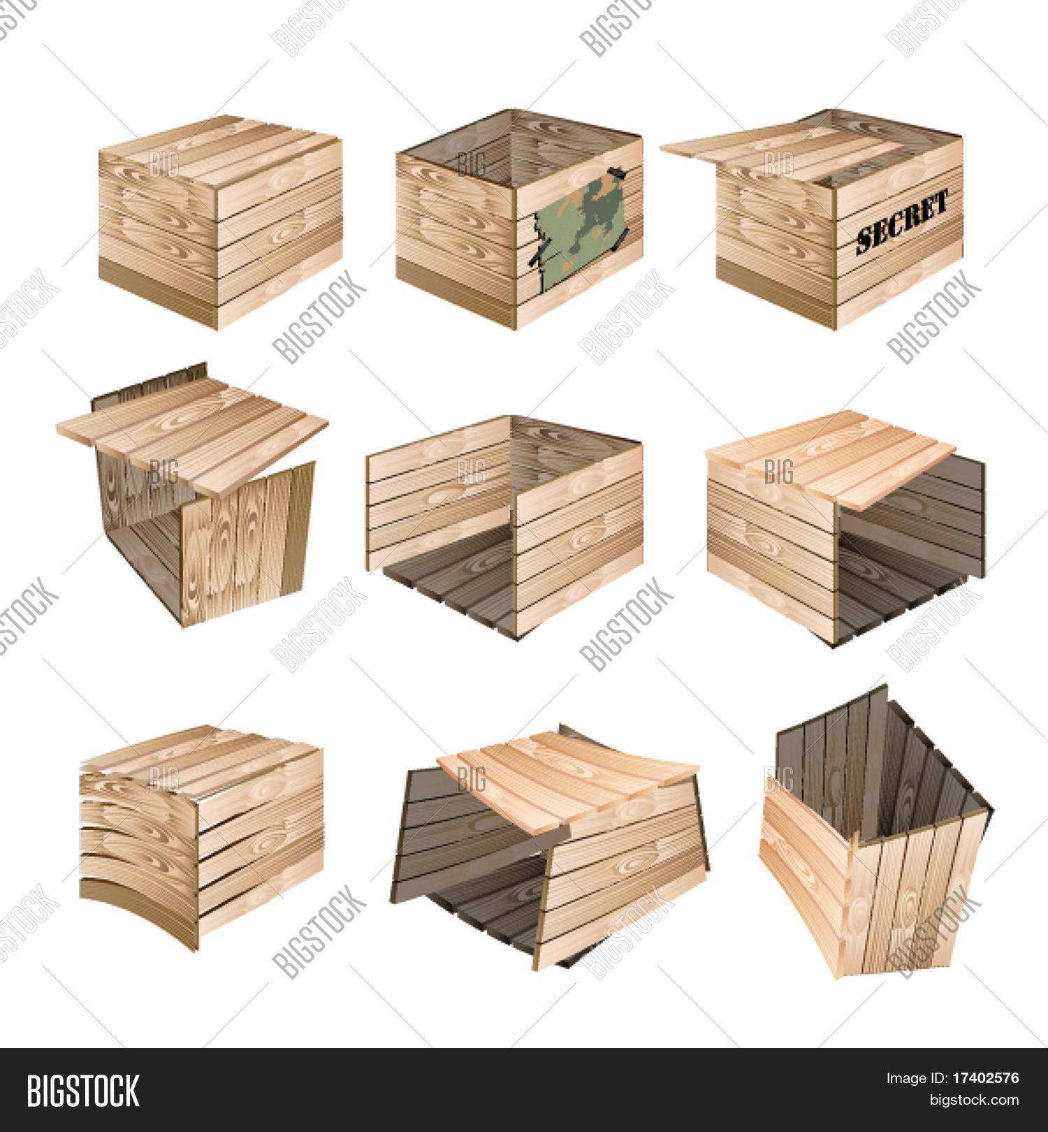 Vector Wooden Box Vector & Photo (Free Trial) | Bigstock
