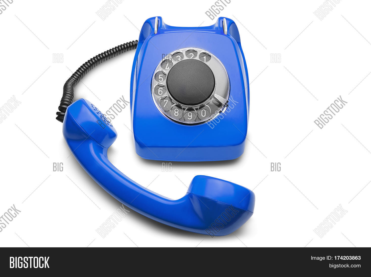 Landline Blue Phone On Image & Photo (Free Trial) | Bigstock