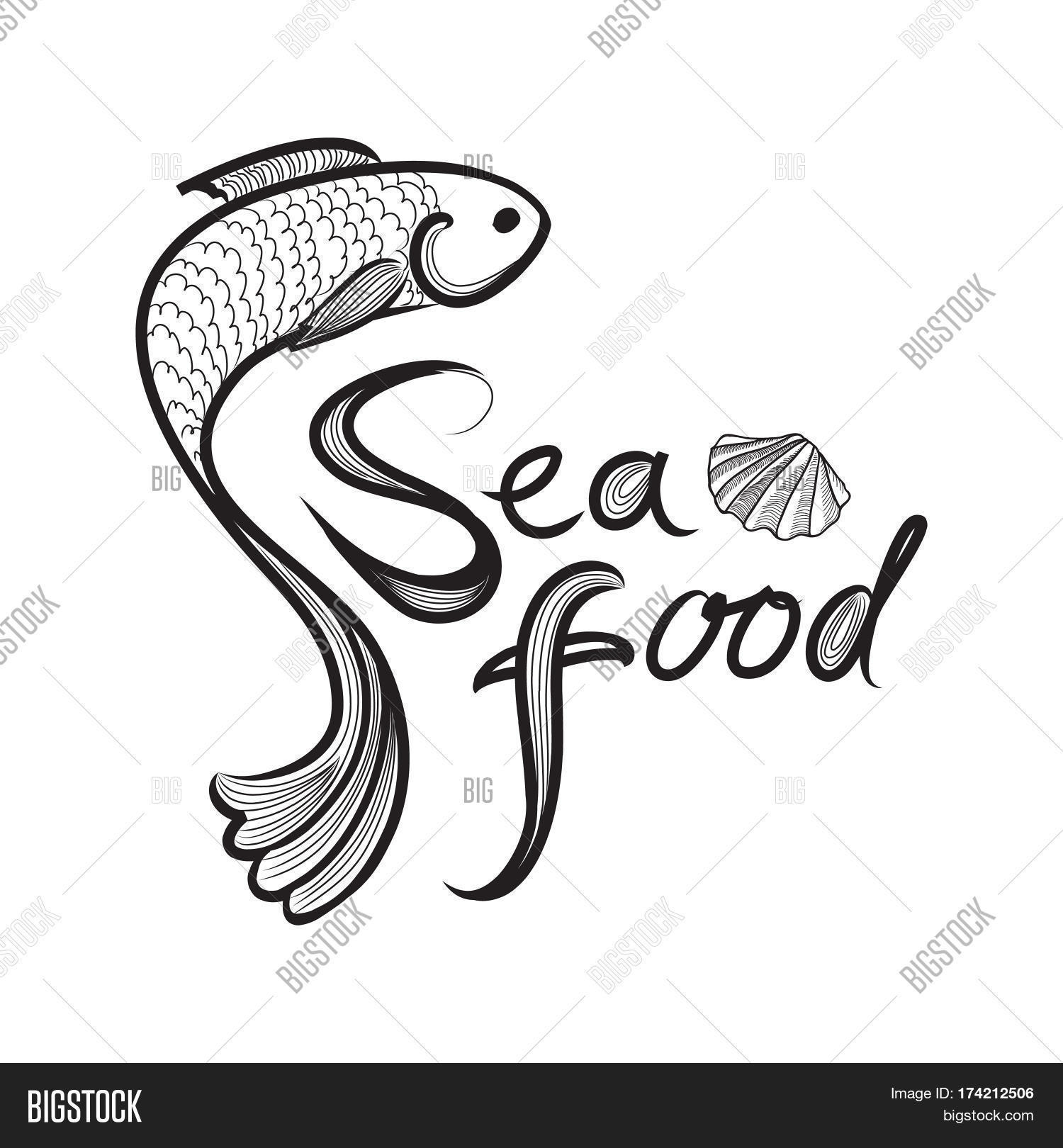 Fish Label. Sea Food Image & Photo (Free Trial) | Bigstock