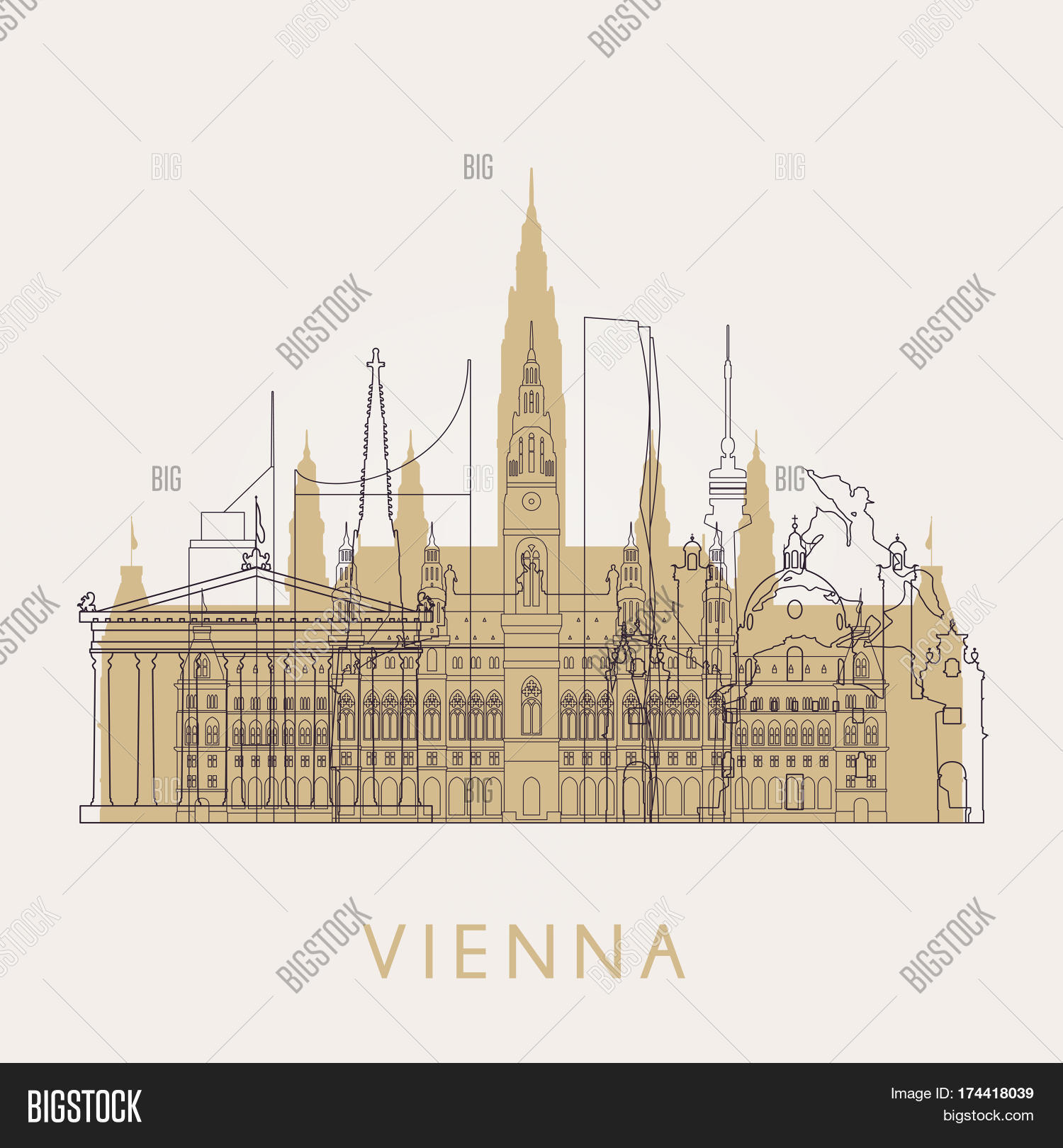 Outline Vienna. Vector & Photo (Free Trial) | Bigstock