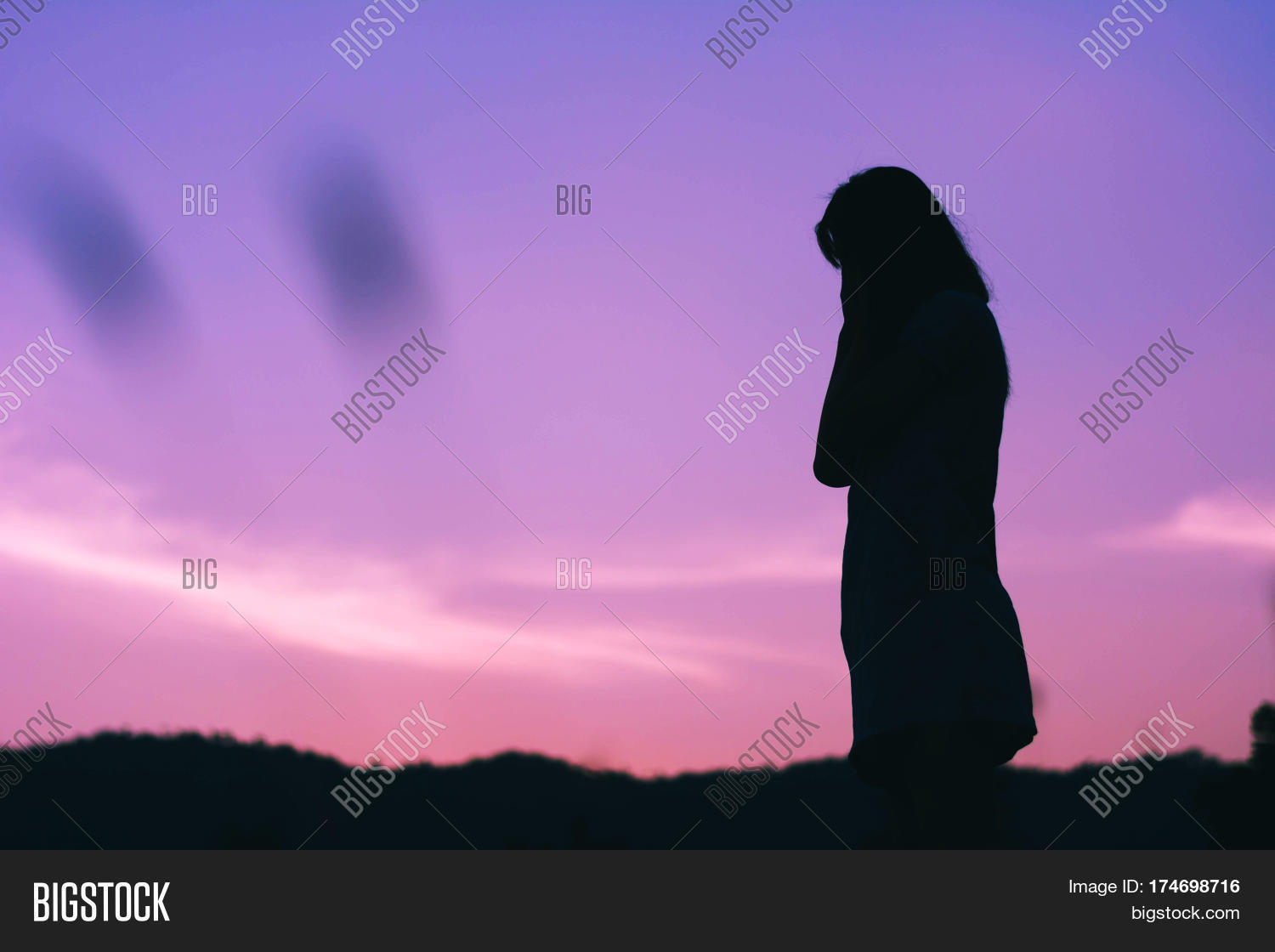 Silhouette Sadness Image & Photo (Free Trial) | Bigstock