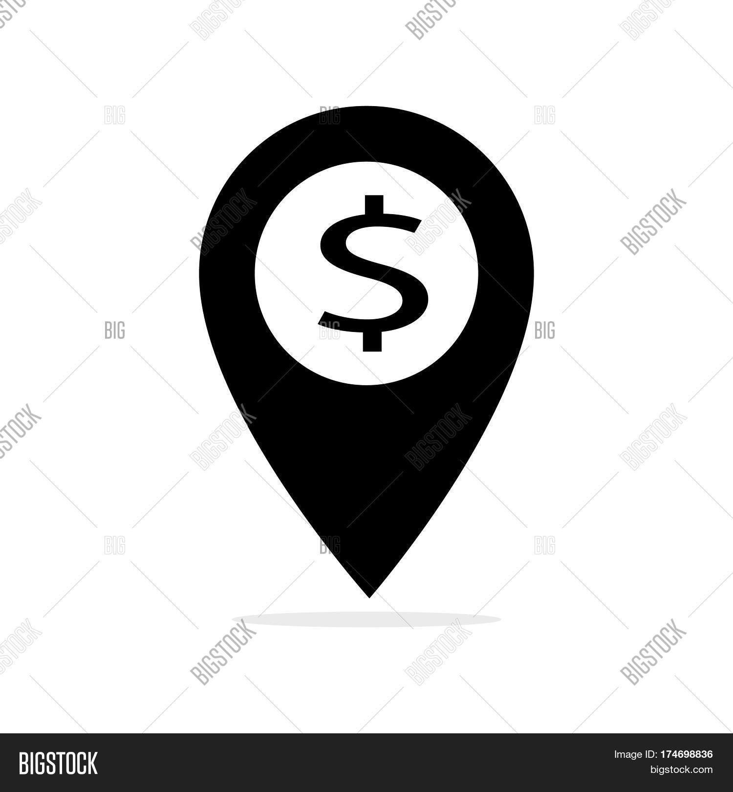 Dollar Here Icon On Image & Photo (Free Trial) | Bigstock