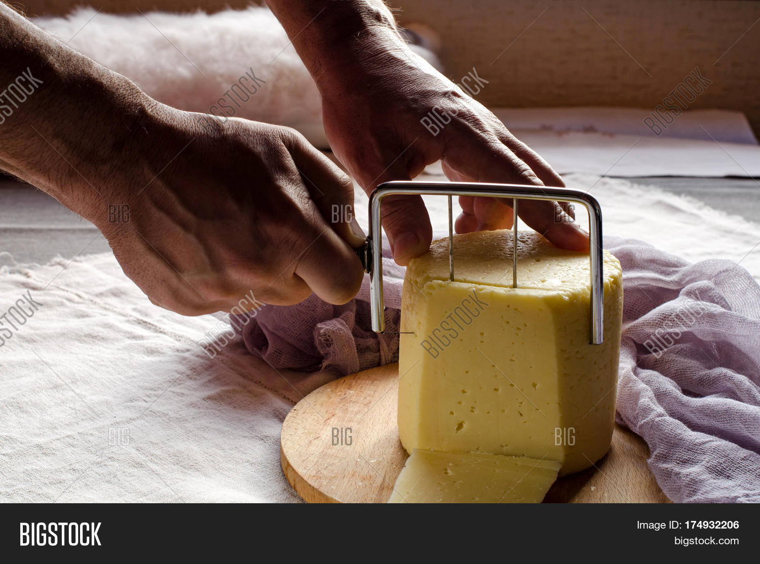 Man Cuts Cheese On Image & Photo (Free Trial) | Bigstock