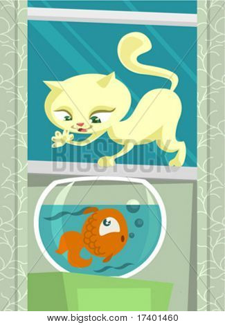 Cartoon Cat Hunting Vector & Photo (Free Trial) | Bigstock