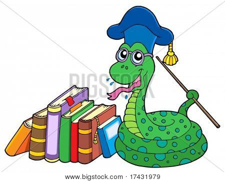 Snake Teacher Books Vector & Photo (Free Trial) | Bigstock