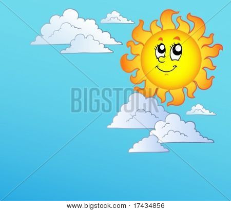 Cartoon Sun Clouds On Vector & Photo (Free Trial) | Bigstock