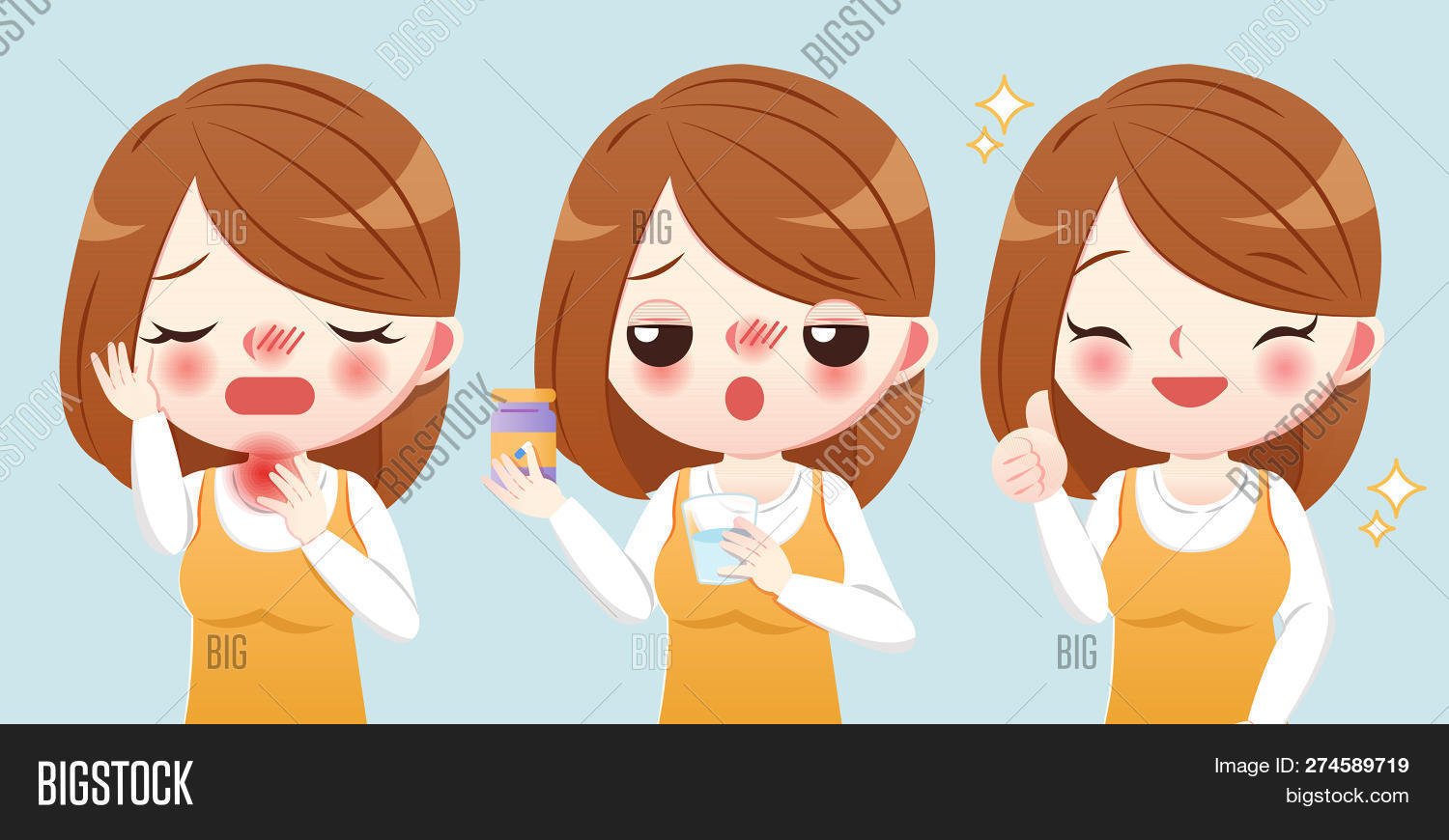Cartoon Woman Suffer Vector & Photo (Free Trial) | Bigstock