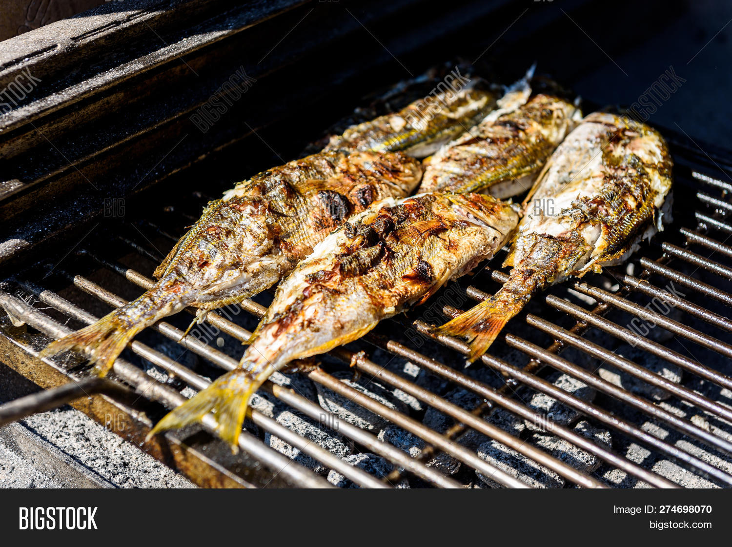 Grilling Fish On Bbq Image & Photo (Free Trial) | Bigstock