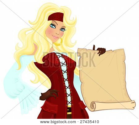 Pirate Girl Scroll. Vector & Photo (Free Trial) | Bigstock
