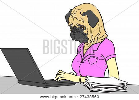 Female Pug Office Vector & Photo (Free Trial) | Bigstock