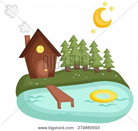 Simple Lake Cabin Vector & Photo (Free Trial) | Bigstock