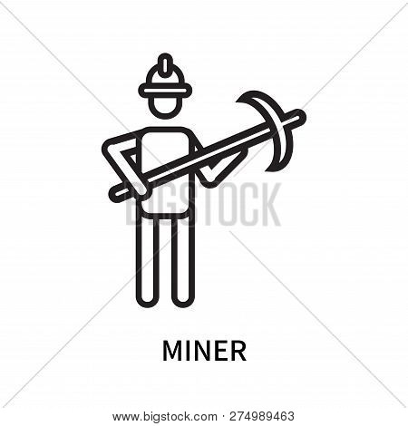 Miner Icon Isolated On White Background. Miner Icon Simple Sign. Miner ...