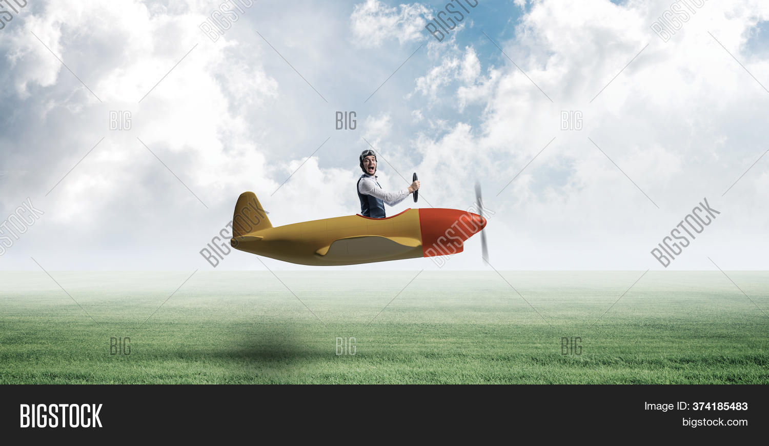 Man Airplane Flying Image & Photo (Free Trial) | Bigstock