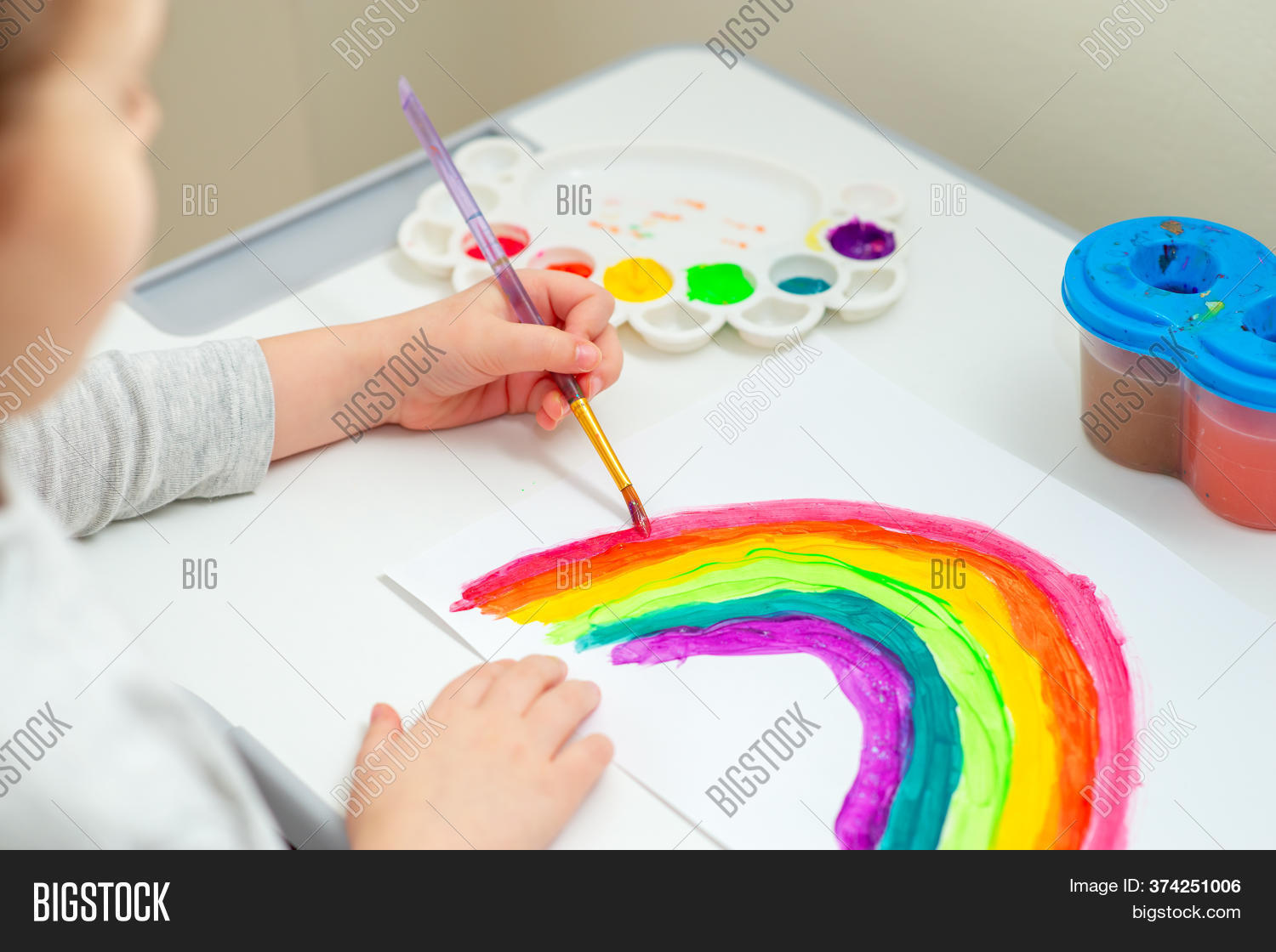 Child Drawing Rainbow Image & Photo (Free Trial) | Bigstock