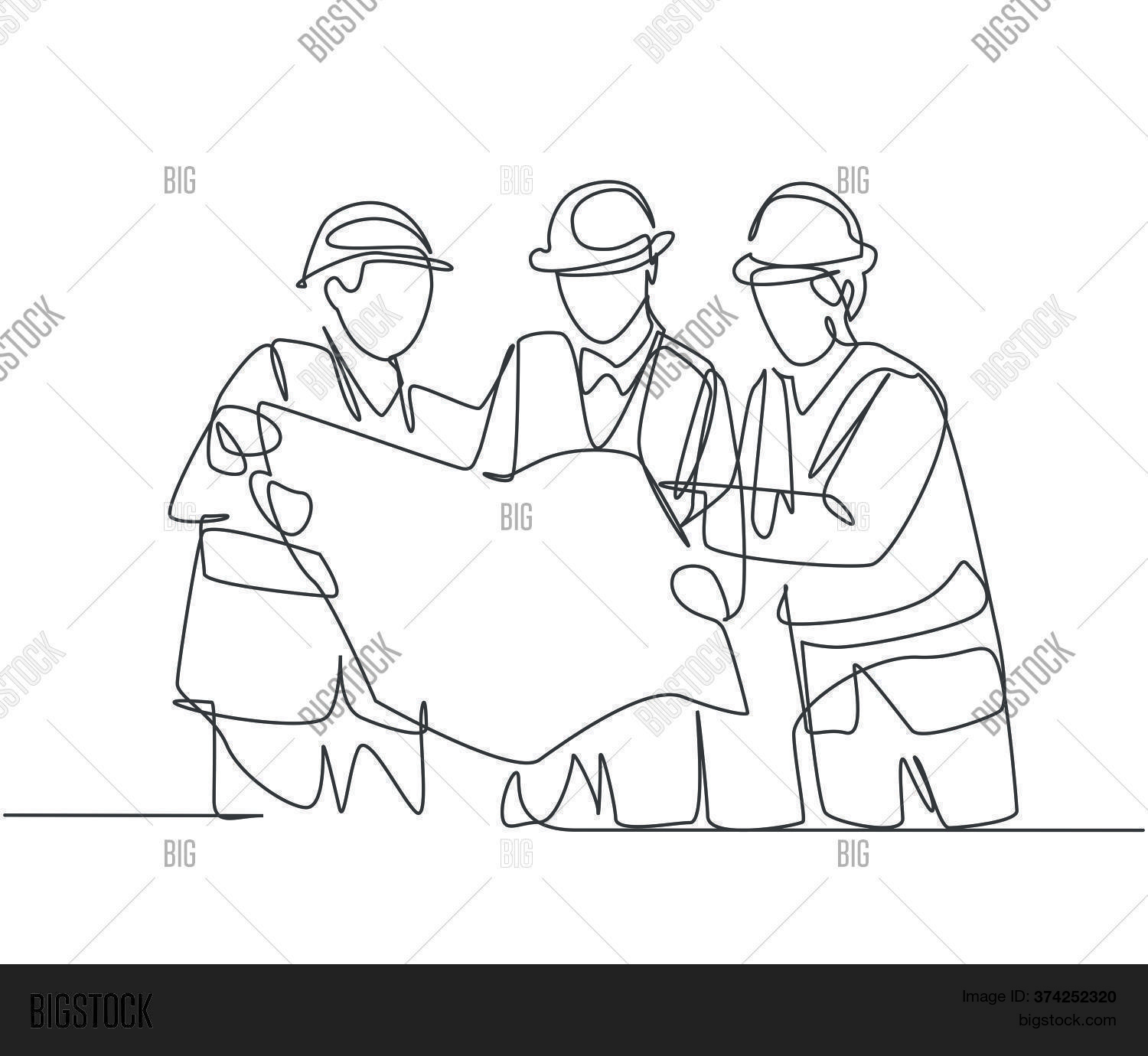 One Line Drawing Vector & Photo (Free Trial) | Bigstock