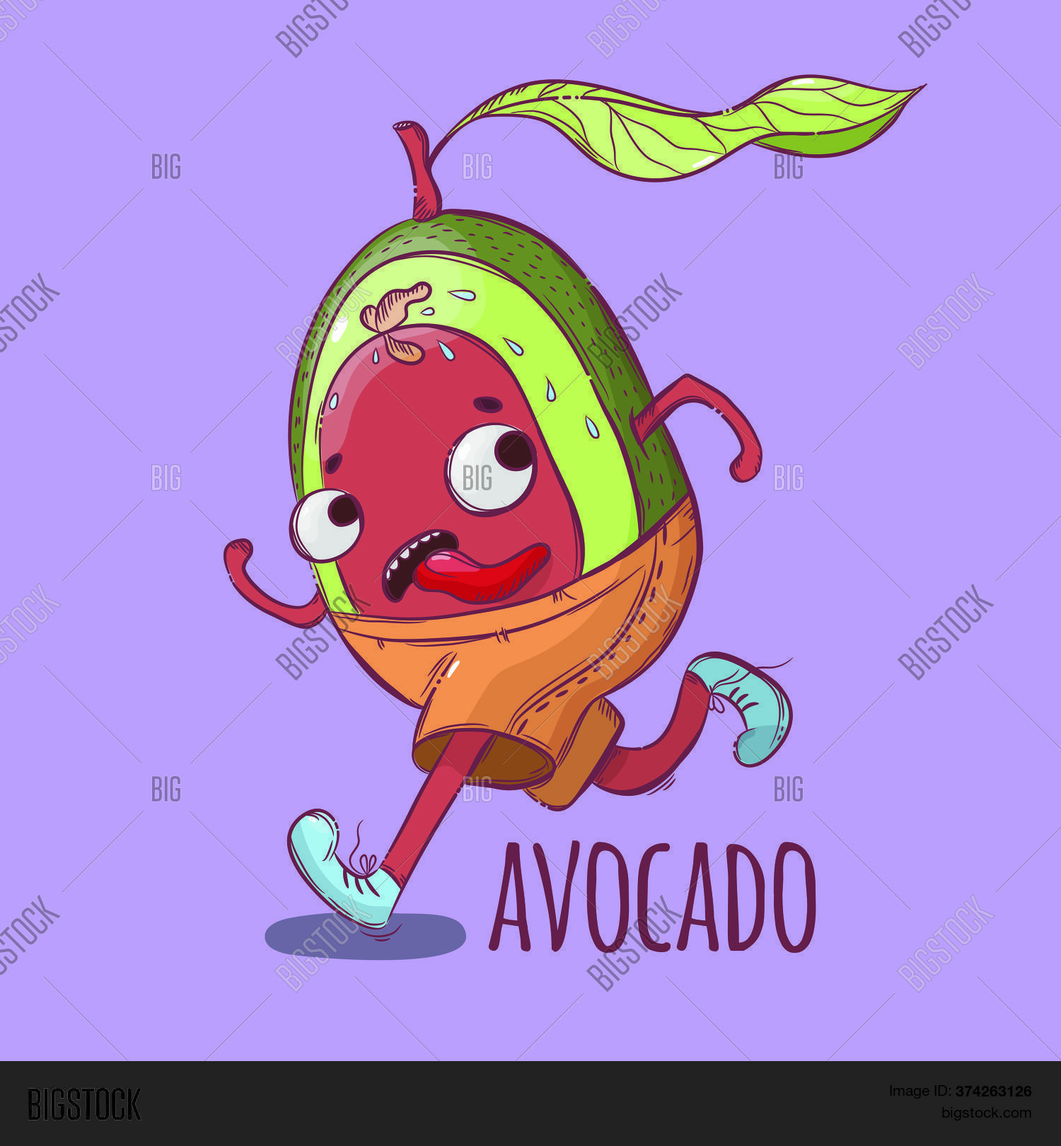 Avocado On Run Sport Vector & Photo (Free Trial) | Bigstock