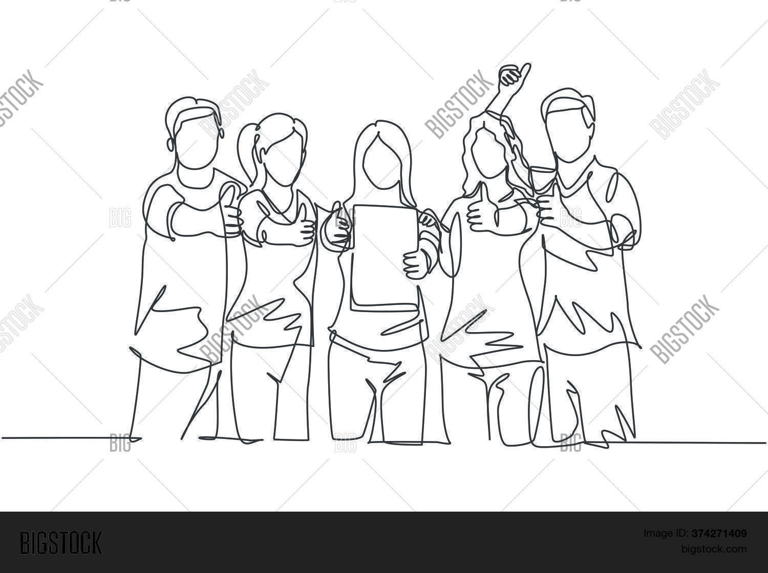 Single Line Drawing Vector & Photo (Free Trial) | Bigstock