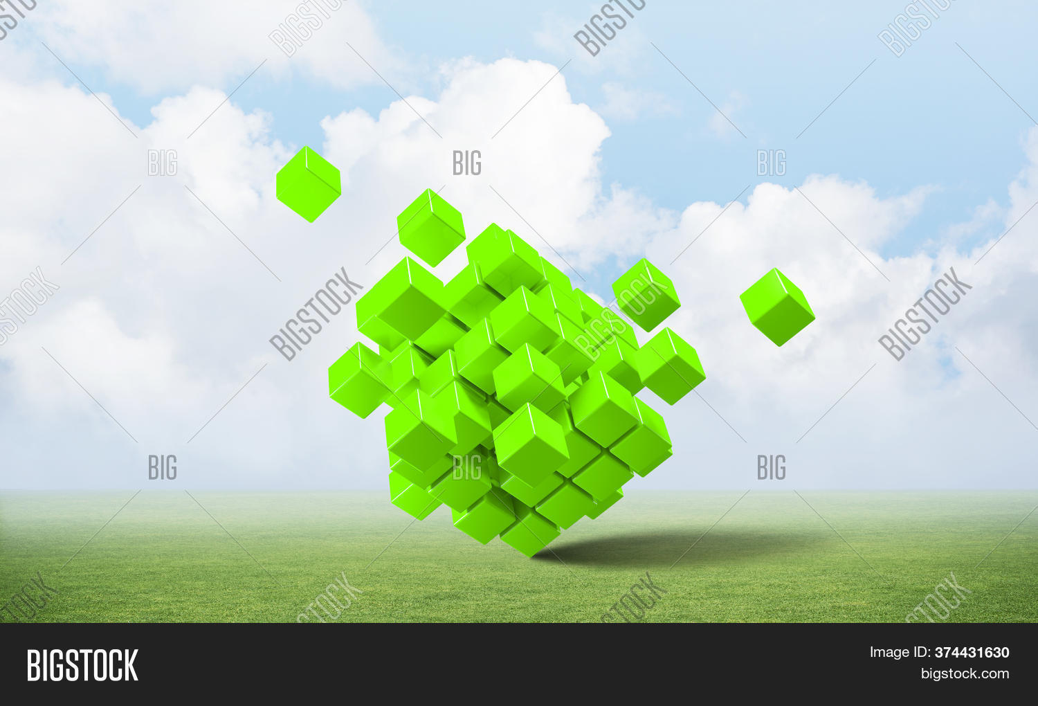 Abstract Green Cubes Image & Photo (Free Trial) | Bigstock