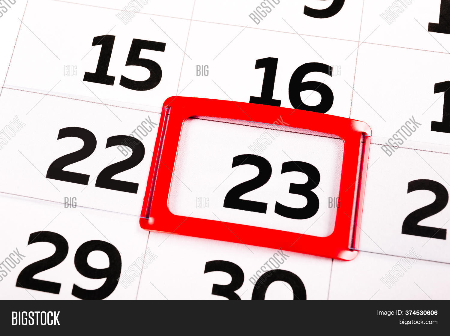 Number 23 On Calendar Image & Photo (Free Trial) | Bigstock