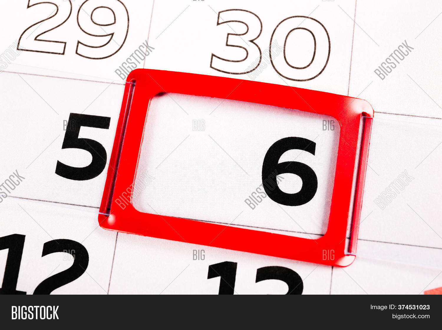 Number 6 On Calendar Image & Photo (Free Trial) | Bigstock