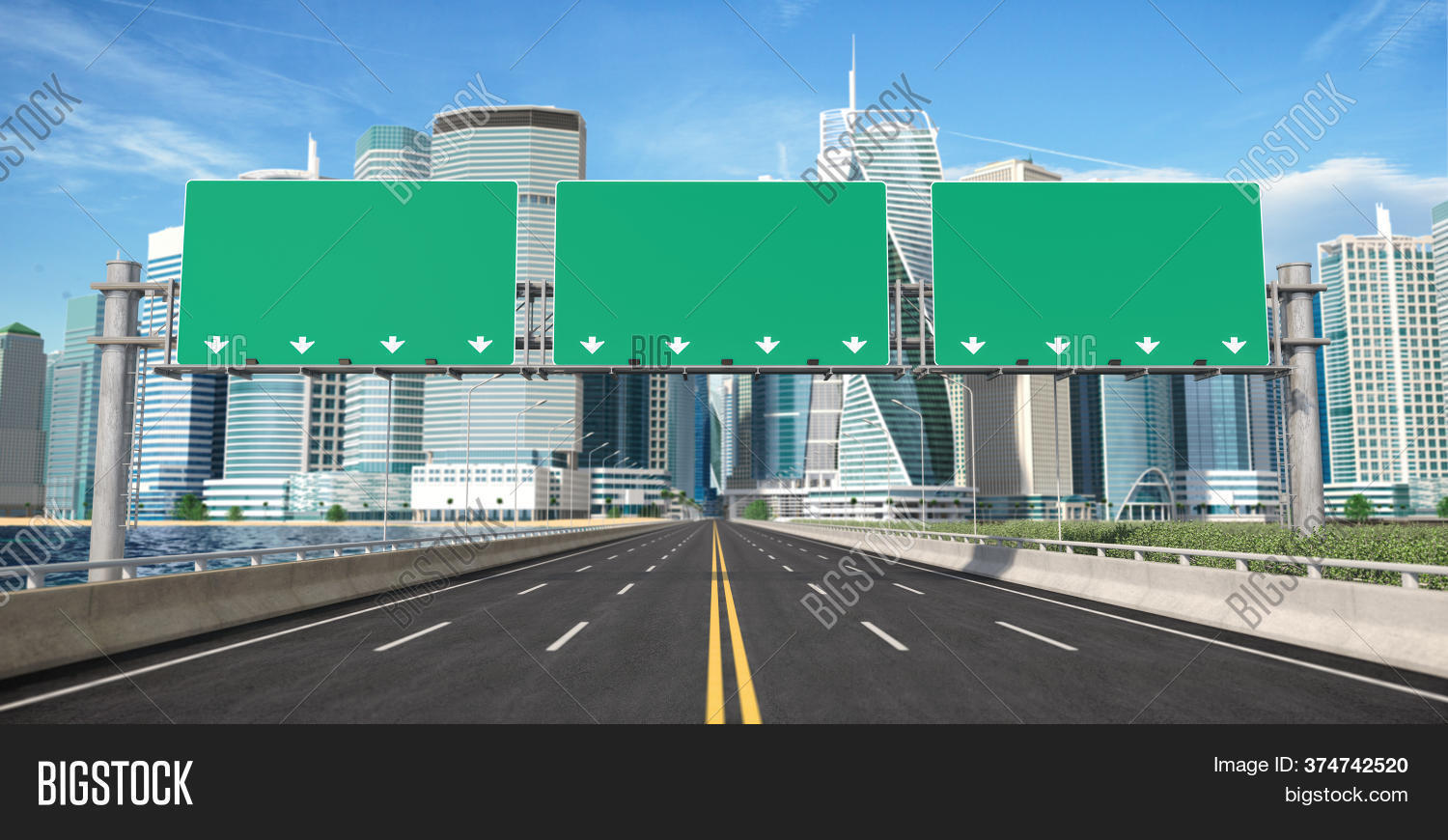 Road Signs On Highway Image & Photo (Free Trial) | Bigstock