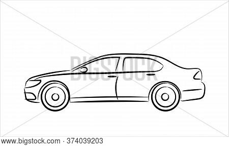 Sedan Car Line Art Vector & Photo (Free Trial) | Bigstock