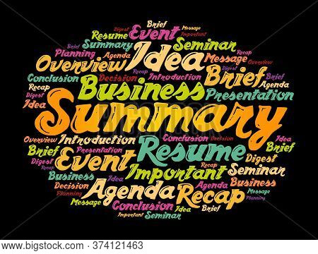Summary Word Cloud Image & Photo (Free Trial) | Bigstock