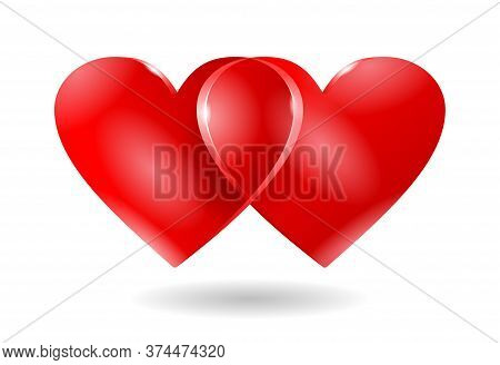 Two Red Love Hearts Joined Images, Illustrations & Vectors (Free ...