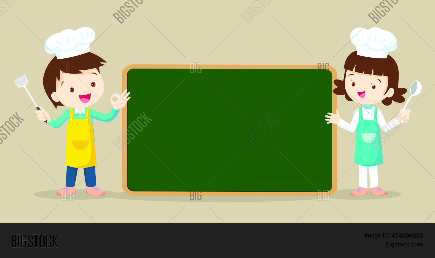 Chef Kids Cooking Vector & Photo (Free Trial) | Bigstock