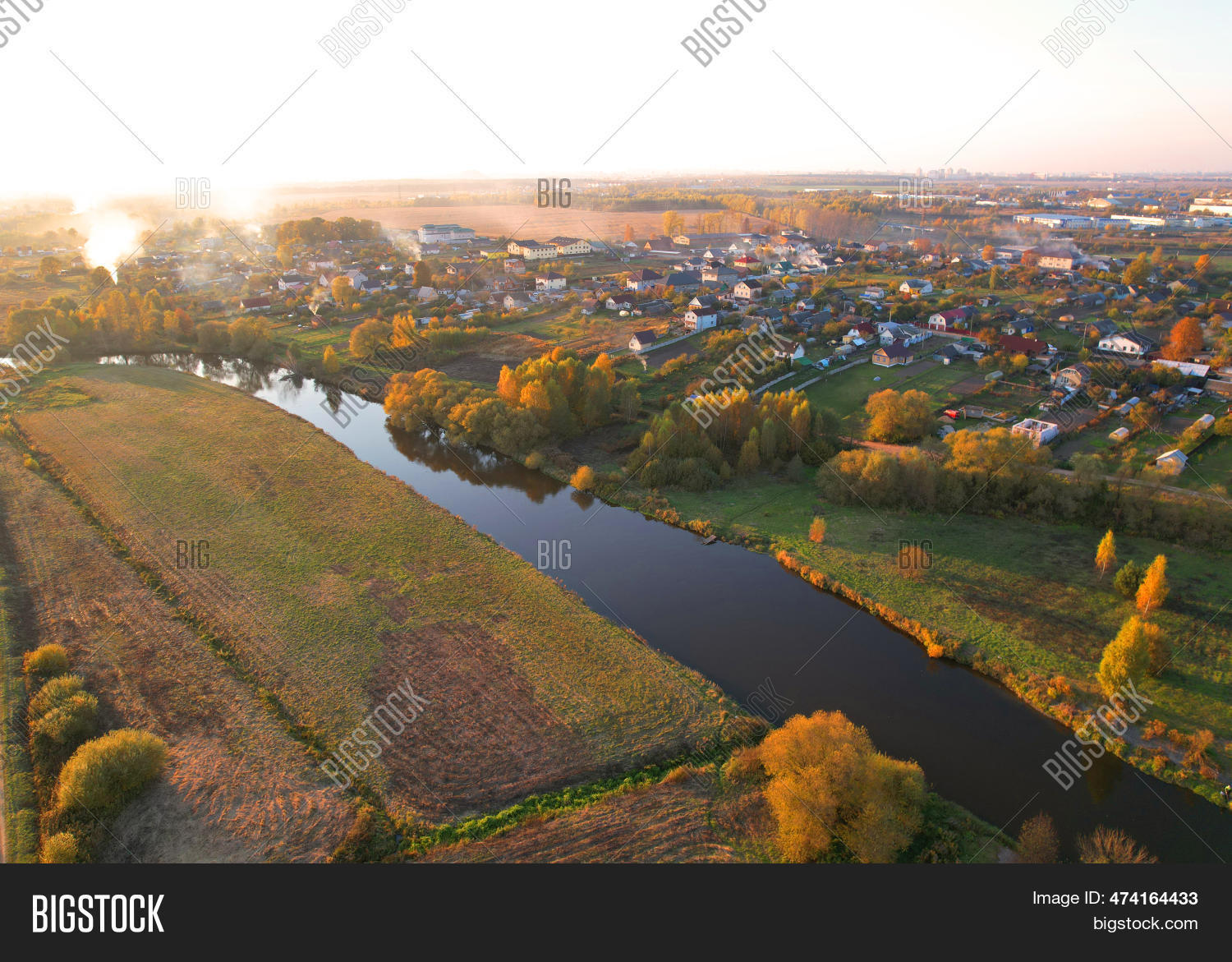 Country Houses River Image & Photo (Free Trial) | Bigstock